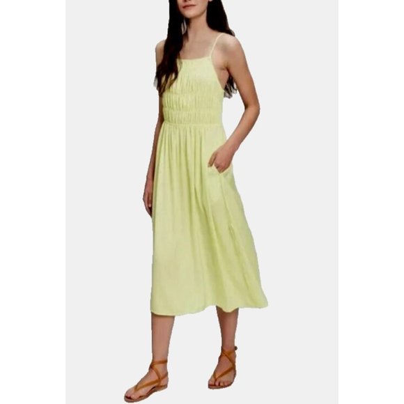 GAP | Dresses | Gap Nwt Xxlarge Neon Yellow Smocked Top Unlined Satin ...
